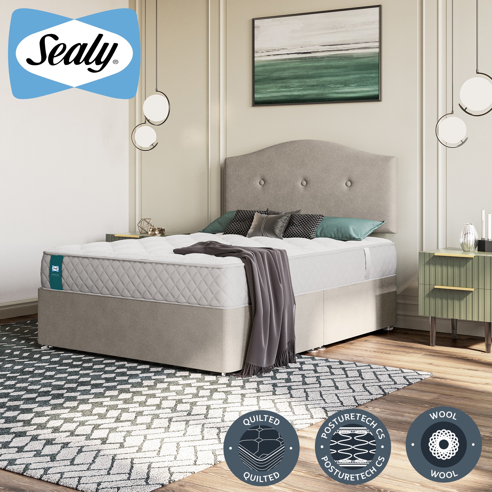 Sealy Astwick Divan Set ( 2 Drawers) - Beds - Charltons Furniture